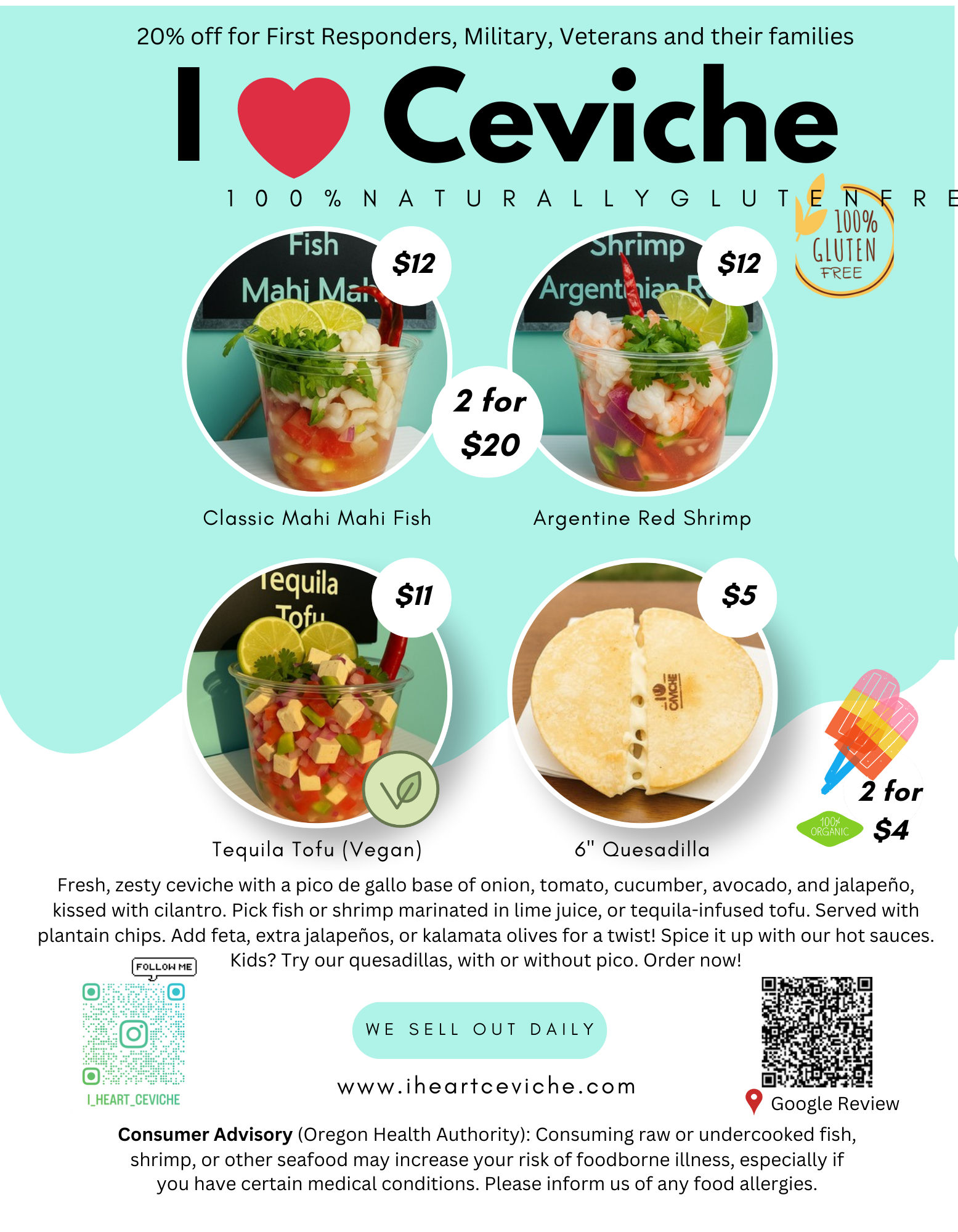 I ♥️ Ceviche Menu - Bevel Craft Brewing